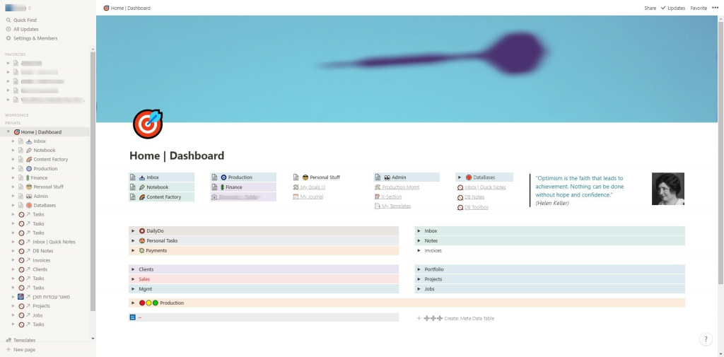 Notion Personal Dashboard Template